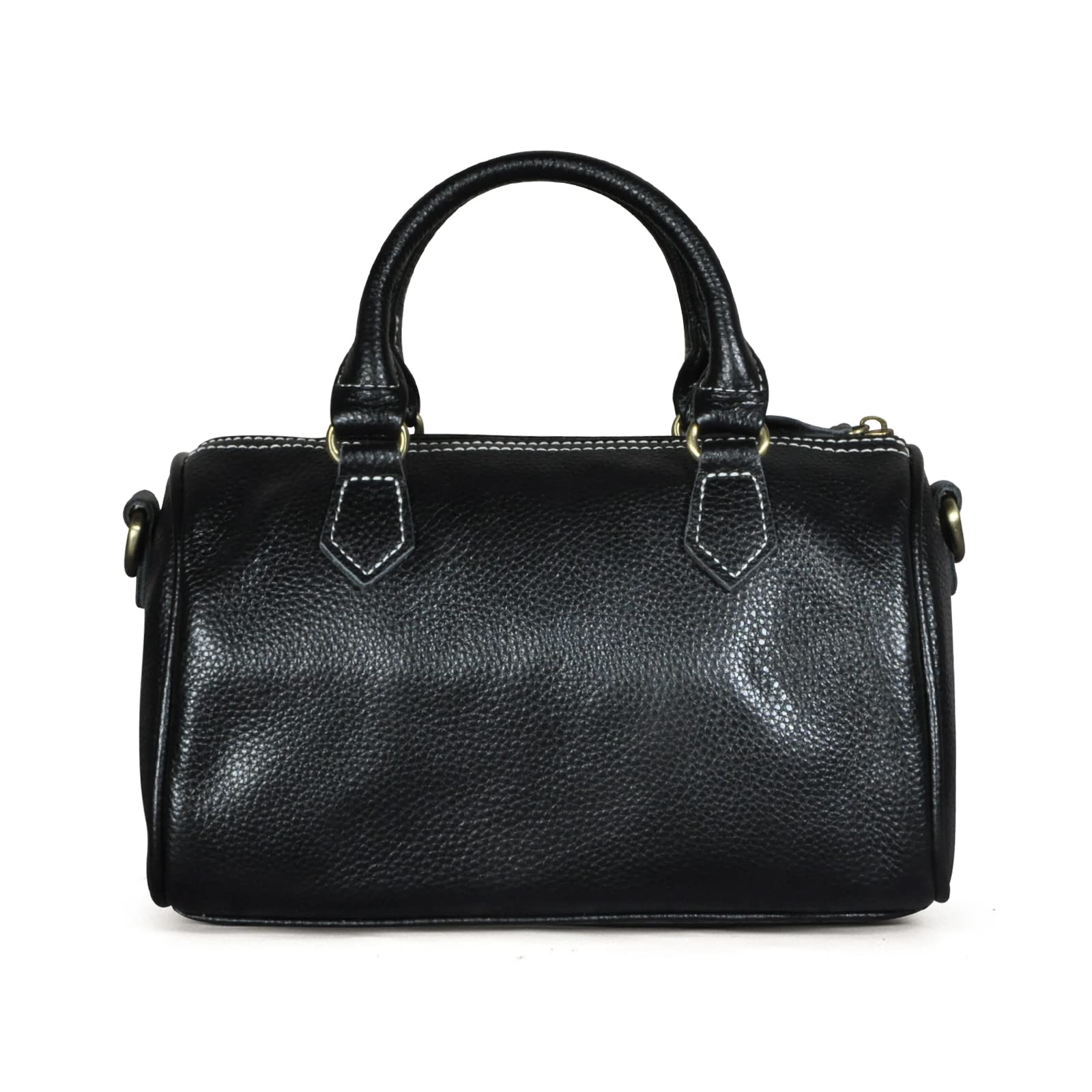 Nujenren Womens Ladies Top Soft Genuine Leather Messenger Shoulder Evening Tote Handbag Top Handle Bag Purse Crossbody (Black)