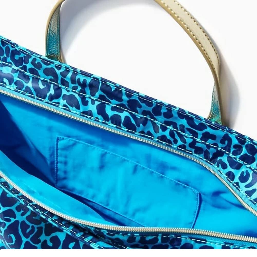 Lilly Pulitzer Women's Evita Oyster Bay Navy With Gold Trim Tote Bag