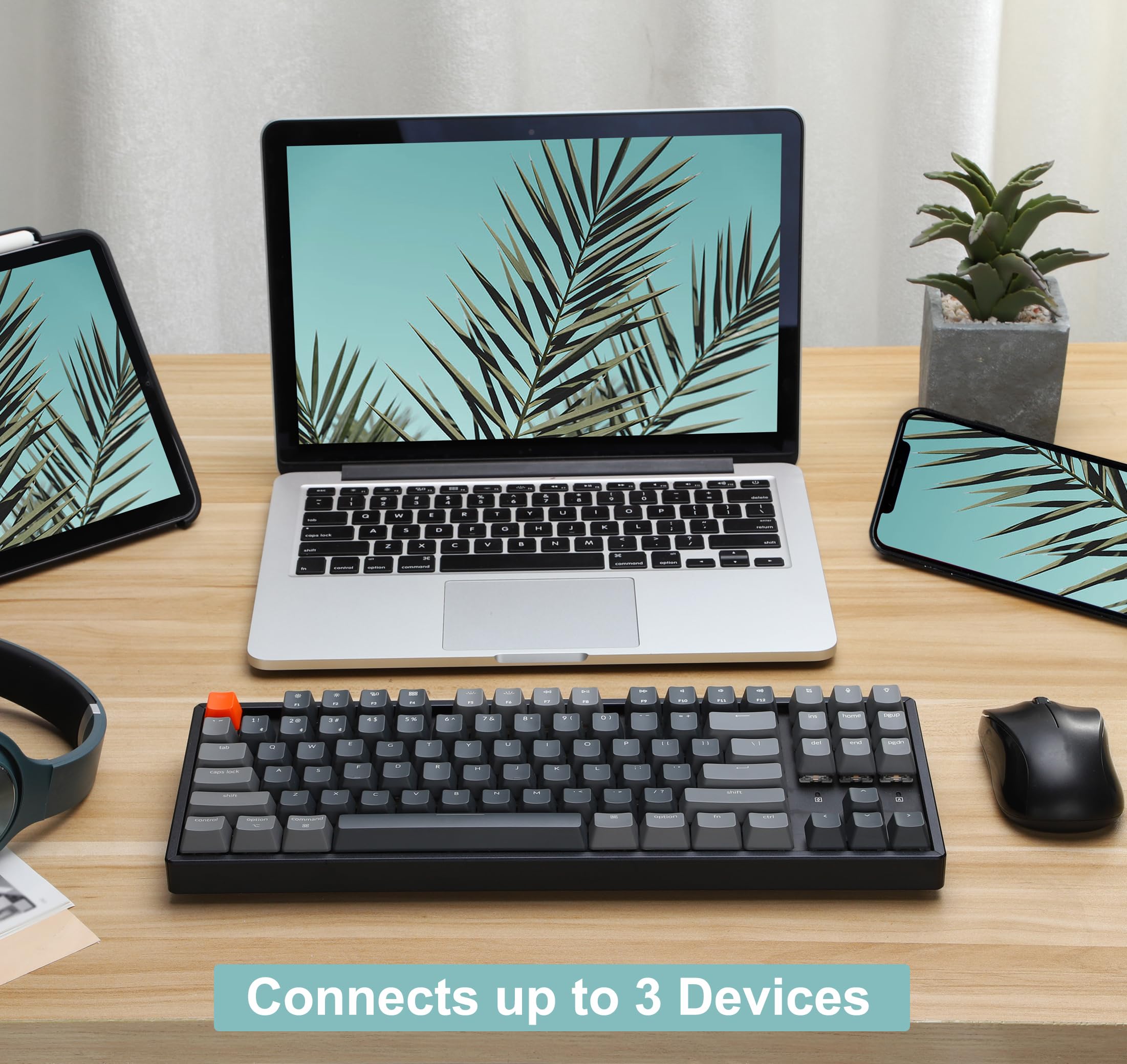 Keychron K8 87 Keys Wireless Mechanical Keyboard, 80% Layout Bluetooth TKL Tenkeyless RGB Backlight with Gateron G Pro Brown Switch Aluminum Frame USB-C Wired Gaming Keyboard for Mac Windows