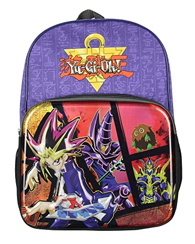 Yu-Gi-Oh! 16" Molded Backpack Battle Ready Yugi Dark Magician Black Luster Soldier Character Travel Backpack