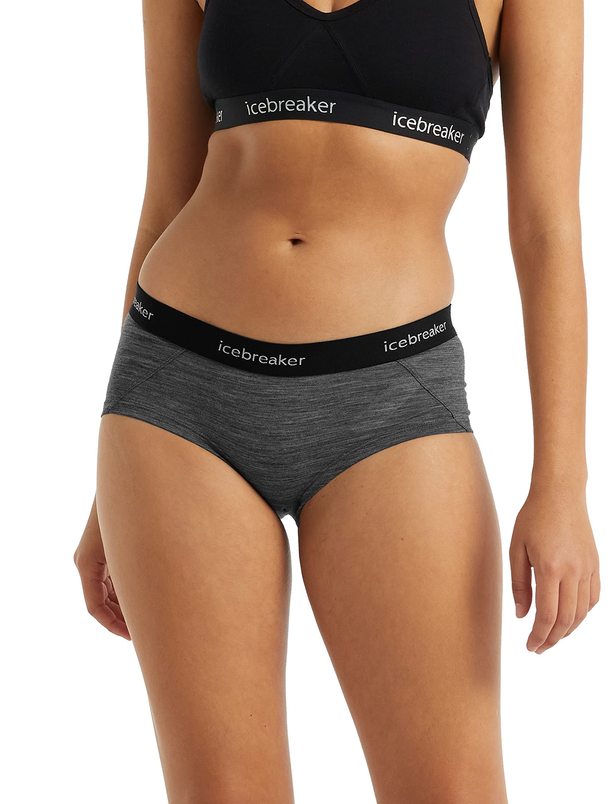Icebreaker Merino Sprite Hot Pants Underwear for Women, Merino Wool Base Layer - Lightweight, Soft Women’s Panties for Cold Weather Activities - Thermal Underwear, Gritstone Hthr, X-Small