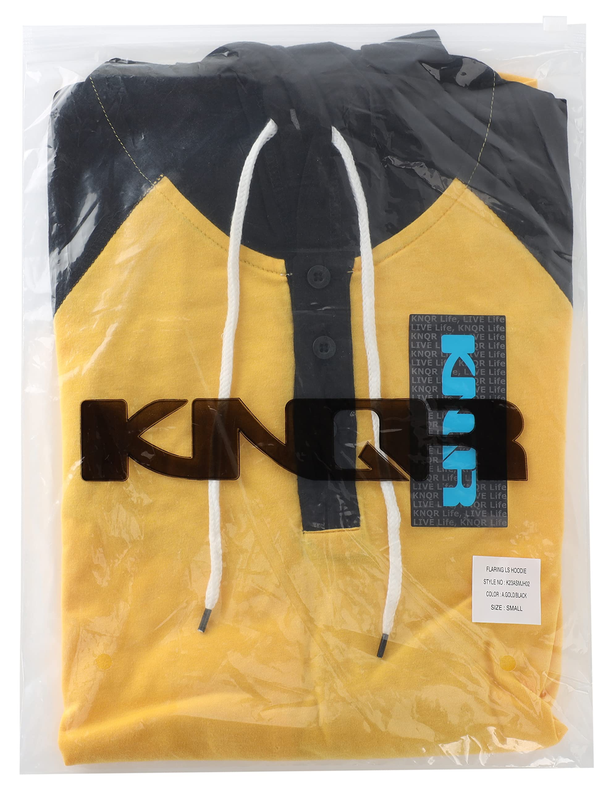 KNQR Men's Athletic Lightweight Slim Fit Running Jersey Henley Hooded Tee Shirts Active Hoodie Navy/Heather Blue S