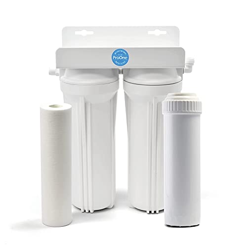 ProOne Dual-Stage Water Filter System, Under-Sink Water Filter with 2-Stage Filtration Process Using ProMax Technology and Pre-Sediment Filter (Faucet Included)