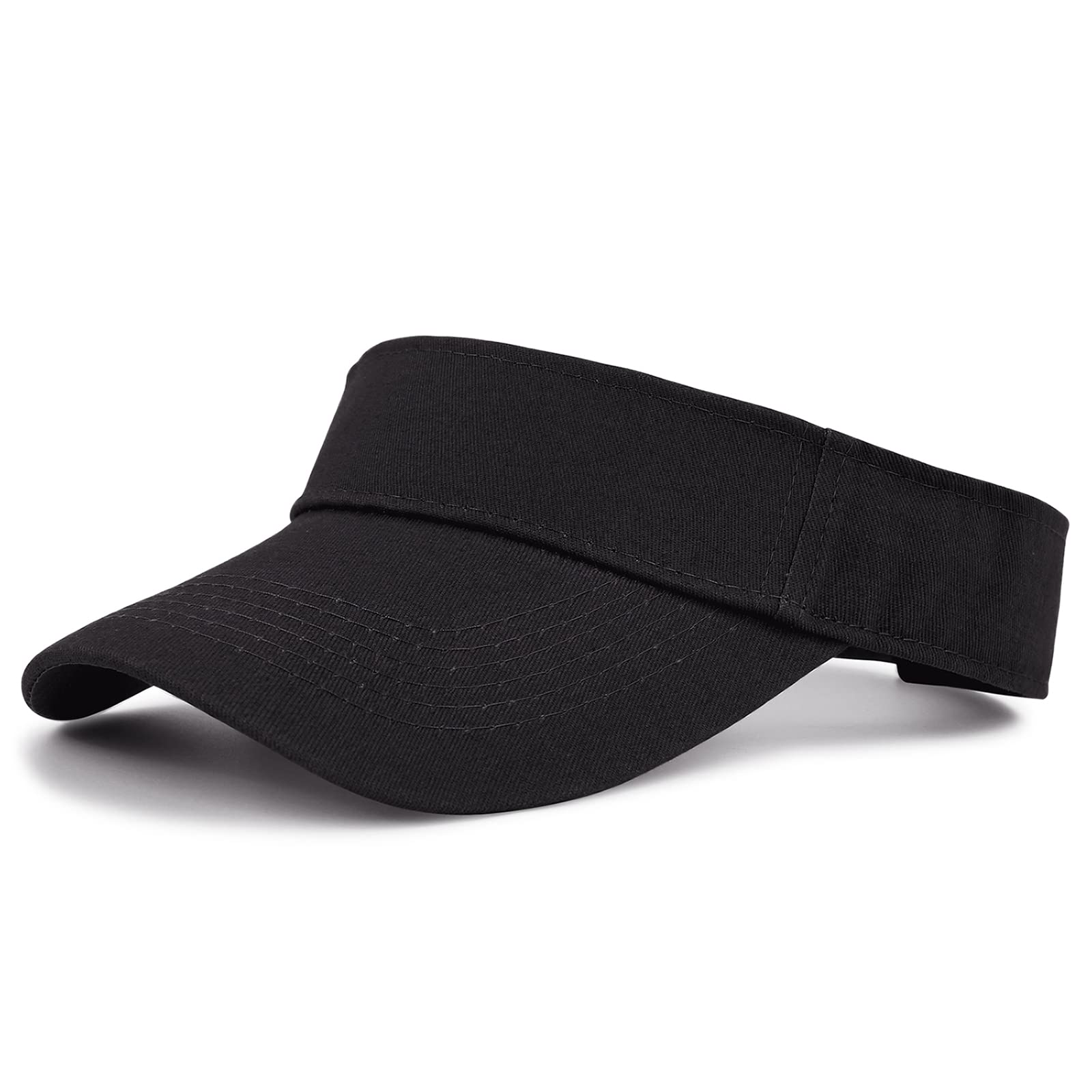 Mens Womens Sun Visors with UV Protection Adjustable Sports Sun Visor Hats for Sports Summer Hats Solid Black One Size