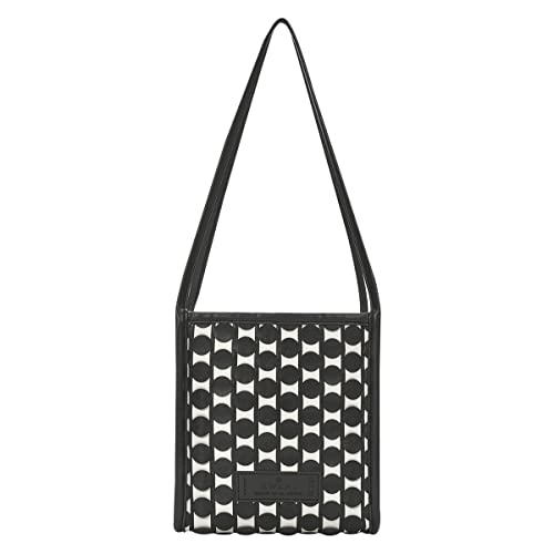 KWANI 0917 Handmade Weaving Tote Bag for Women Work bag Office Shoulder Bag (White Black)