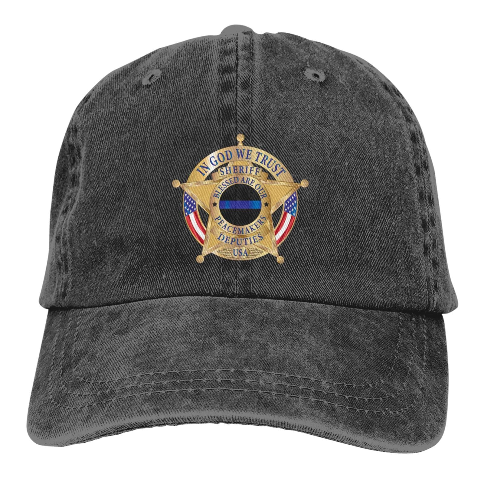 Nutasel Sheriff Deputies Flag Baseball Cap Dad Hat Unisex Classic Polo Style Cowboy hat Adjustable Size Black