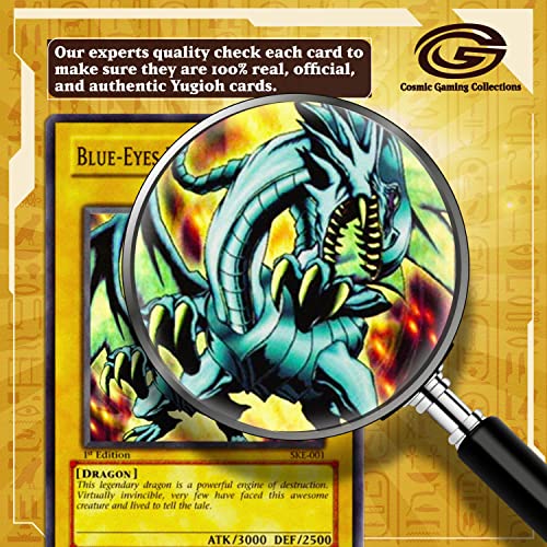 Yugioh Holo Foil Rares Collection | 30x Holographic Foil Rares + 70 Additional Cards| 100x Total Cards | Guaranteed Authentic | Includes Cosmic Gaming Collections Deck Storage Box