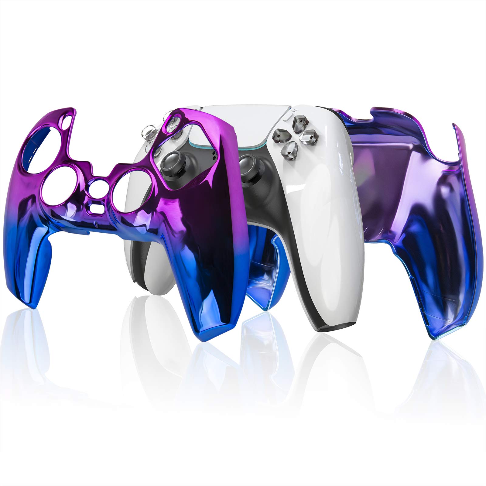 Linkidea PS5 Controller Cover Skins Protective Case Compatible with Playstation 5 DualSense Wireless Controller, Two-Color Gradient Faceplate Cover with 8 Thumb Grip Caps