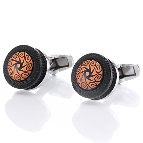 MJWDP Circular Pattern French Shirt Cufflinks Men's Cuff Studs Cuff Buttons (Color : A, Size : One Size)