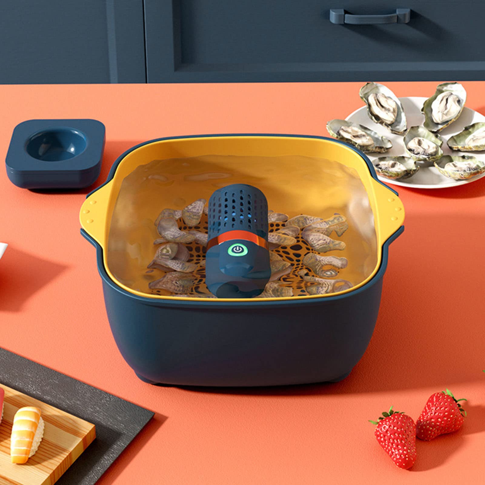 Nikou Fruit and Vegetable Cleaning Machine, Portable Cleaning and Cleaning Fully Automatic Food Purifier for Cleaning Fruit Rice Meat,USB Charging