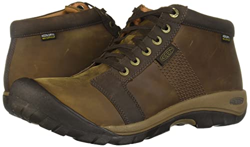 KEEN Men's Austin Mid Height Waterproof Casual Ankle Boot, Chocolate Brown/Brown, 10.5