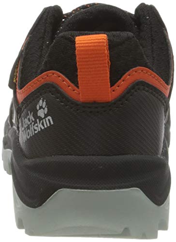 Jack Wolfskin Vojo Texapore Low Hiking Shoe Boot, Phantom/Orange Coral, 2 US Unisex Big Kid