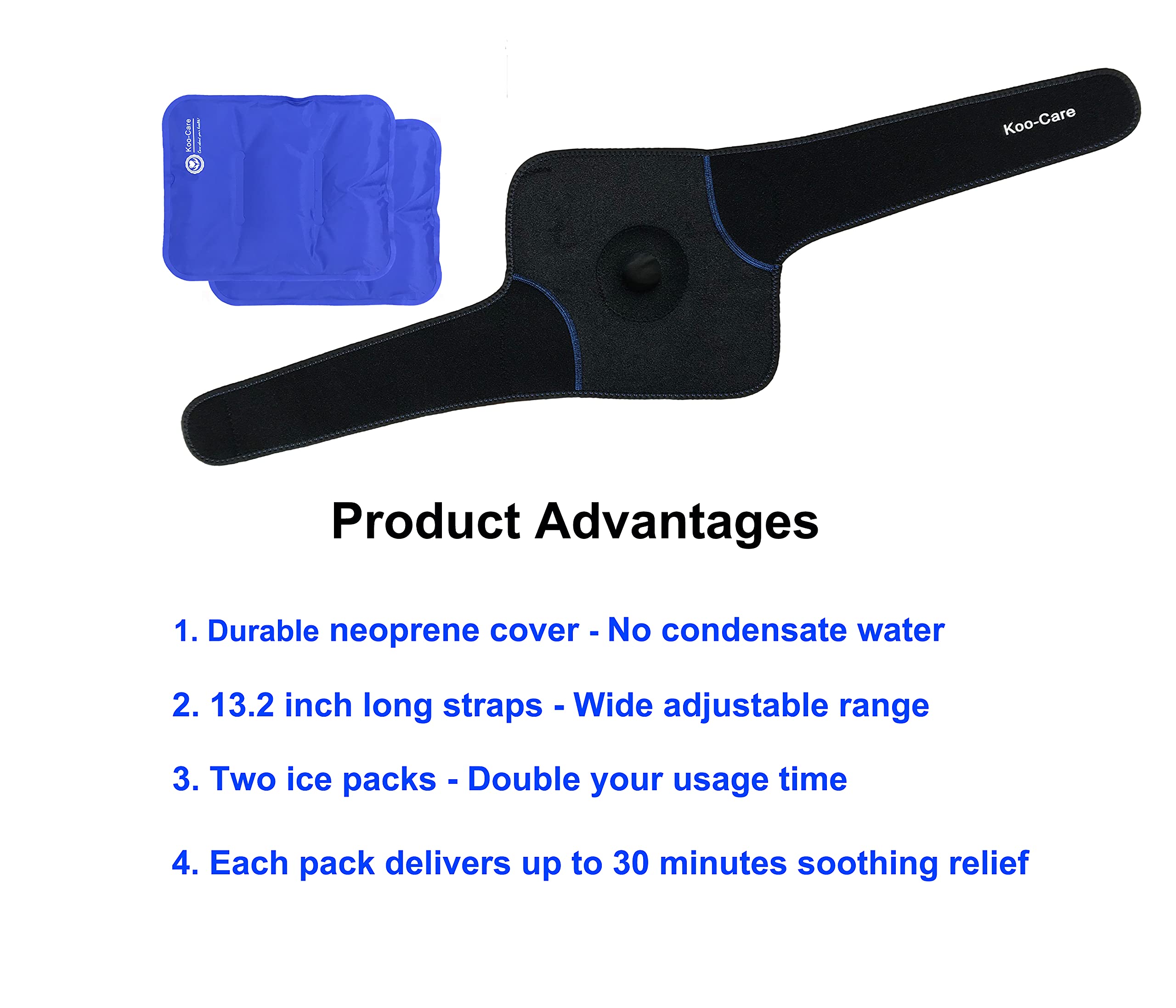Koo-Care Gel Ice Pack Headache & Migraine Relief Hat Eye Mask Reusable Flexible Hot Cold Ice Pack Head Wrap Cold Compress Therapy Cap for Puffy Eyes, Tension, Sinus & Stress Relief
