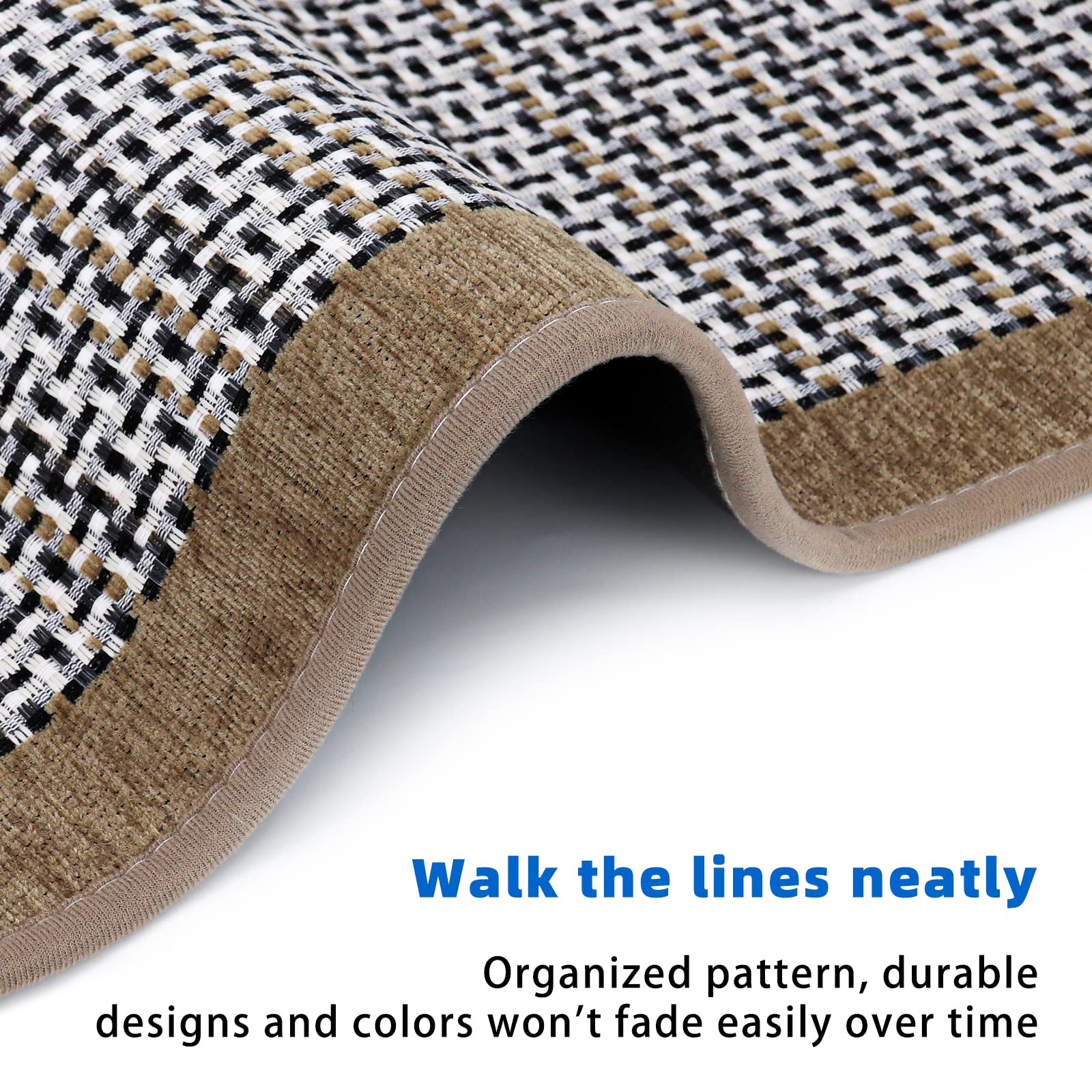 Kitchen Rugs and Mats Non Skid Washable 2PCS Absorbent Kitchen Runner Rugs Sets of 2 Comfort Weave Kitchen Floor Mats for in Front of Sink Kitchen Hallway Laundry Room (Brown, 20"x32"+20"x59")