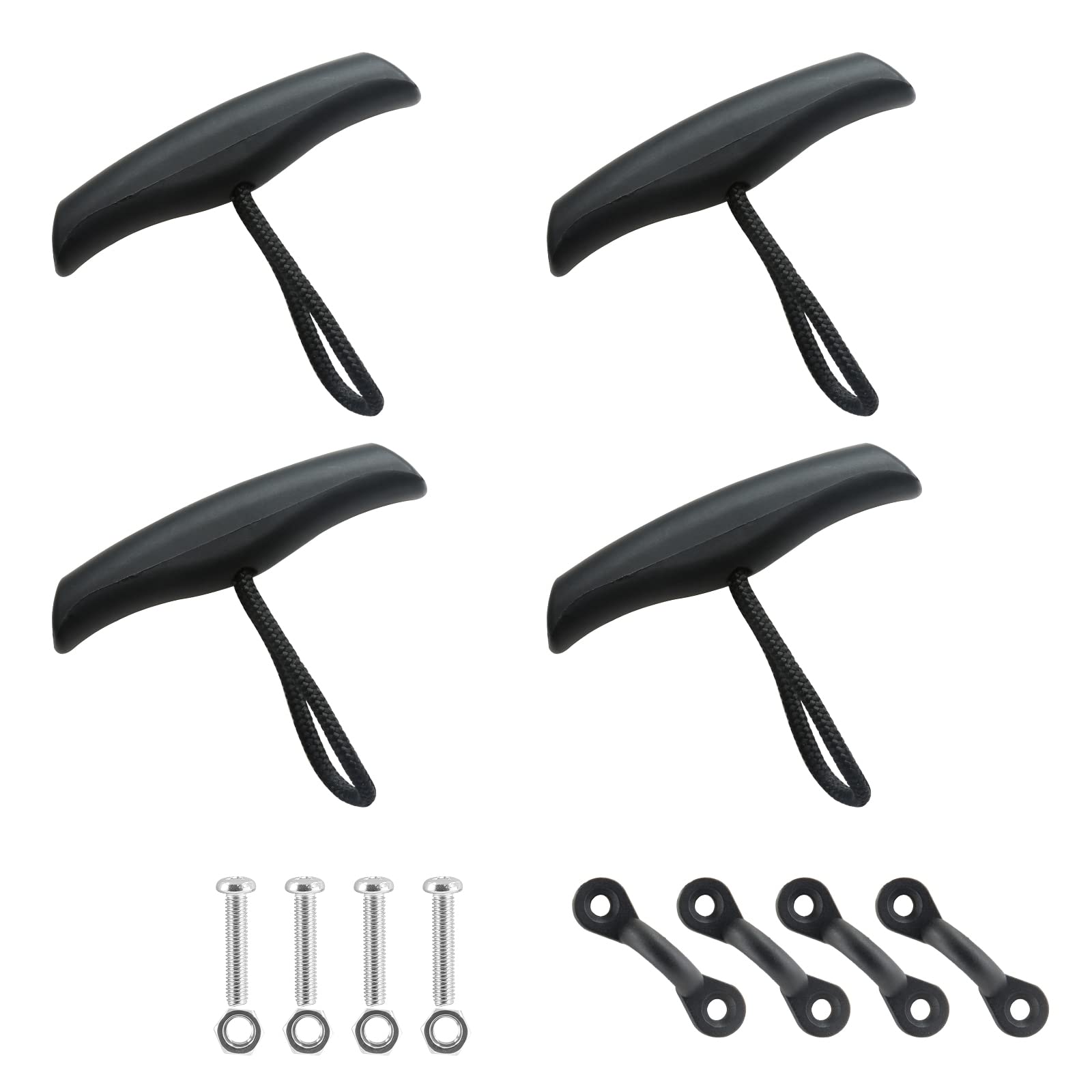Jiozermi 4 Pack Kayak Carry Handle, Kayak Pull Handle, Kayak Handles Replacement, T-Handle with Cord and Pad Eyes, Kayak Accessories