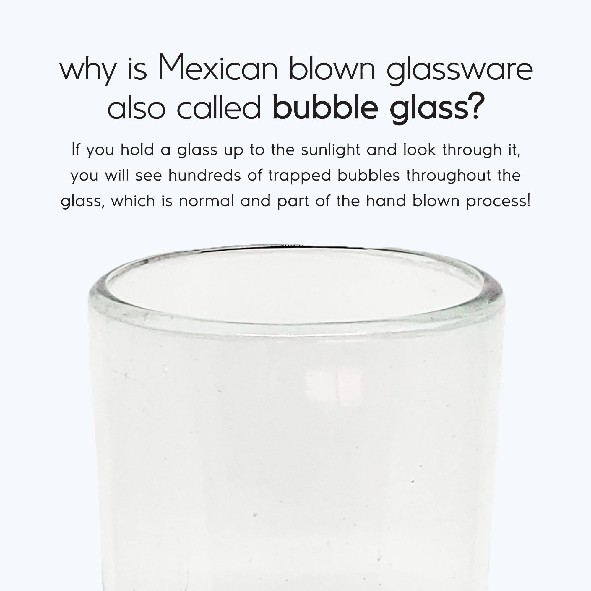 MexHandcraft Clear Blown 20 oz Tall Iced Tea Glasses, set of 6, Mexican Handmade Glassware, Recycled Glass, Lead & Toxin Free (Tall Iced Tea)