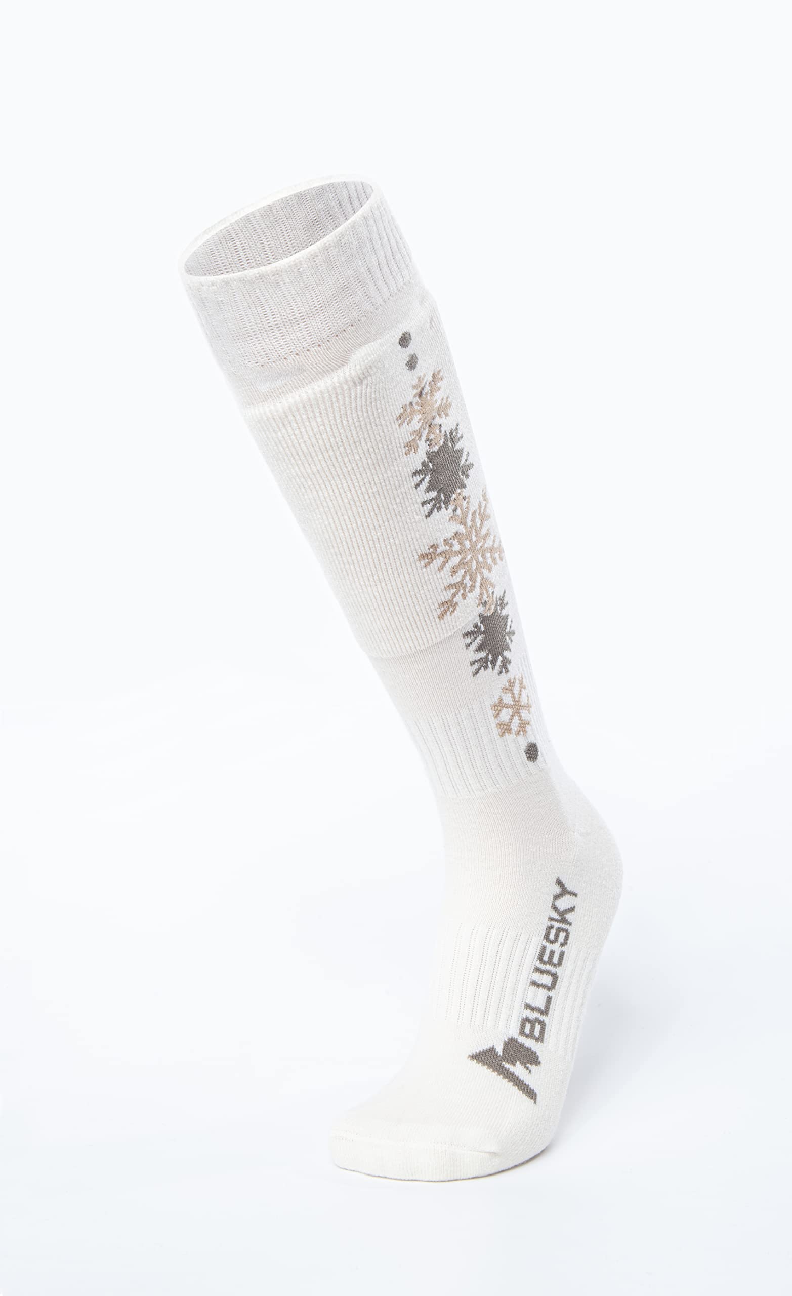 Merino Wool Ski Socks / Hiking Socks for Men&Women, Snowflake (White Small)