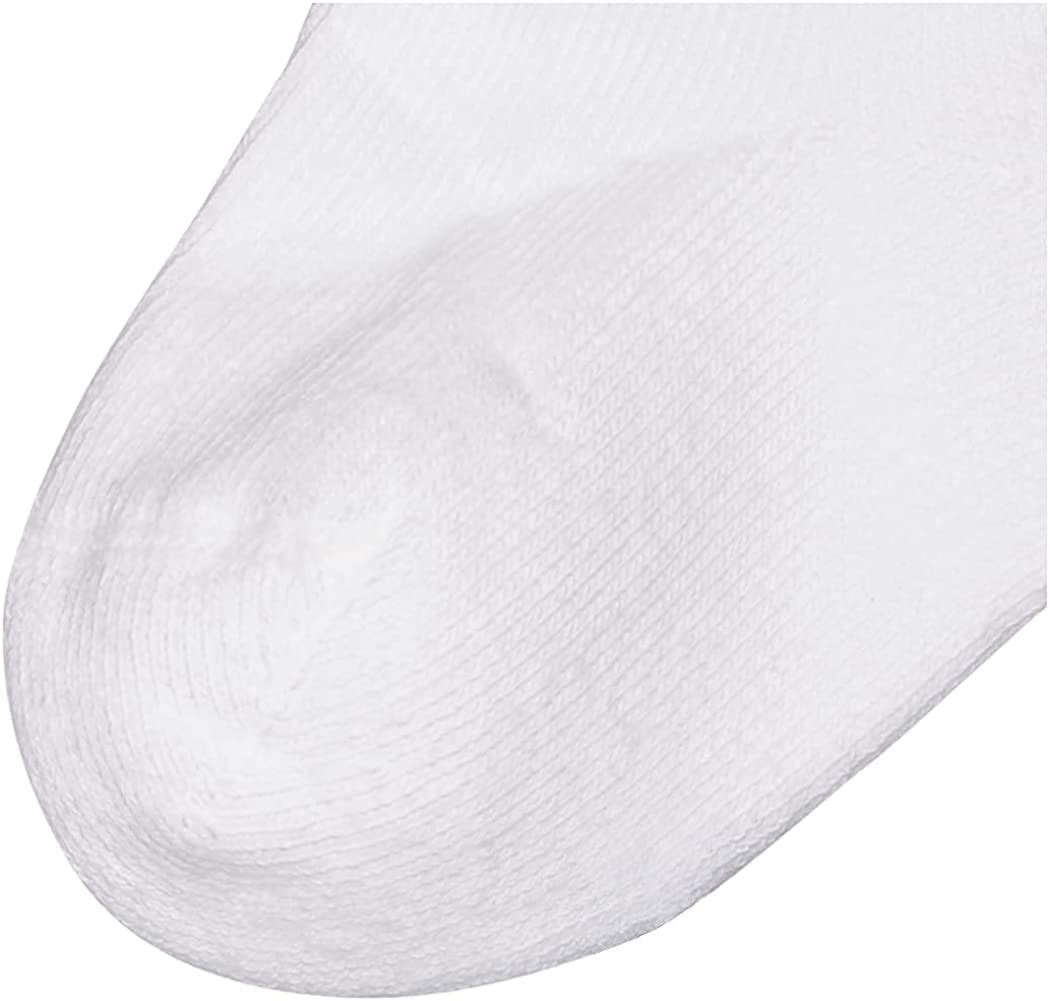 Jefferies Socks Mens Quarter Half Cushion Seamless Sport Socks 6 Pair Pack (Sock: 10-12/Shoe: 9-13, White)