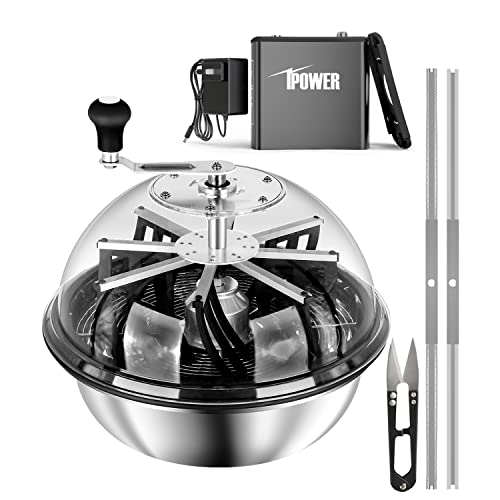 iPower Bud Trimmer Leaf Bowl Machine 19 inch with Electric Spinner Automatic Twisted Spin, Sharp Stainless Steel Blades, Adjust Speed and Direction, Scissors Included for Hydroponics