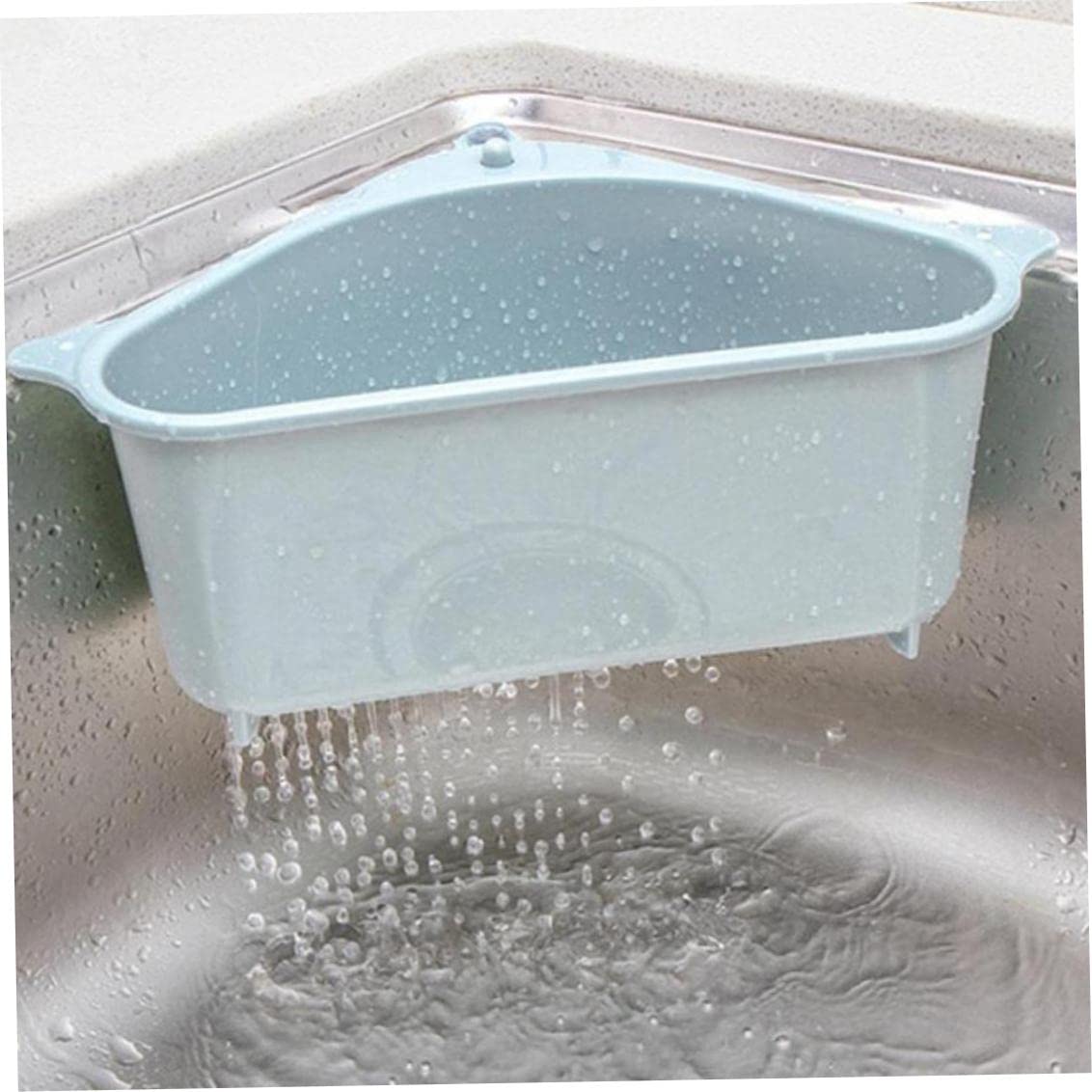 KUYYFDS Triangle Sink Storage Basket Suction Cup Hanging Kitchen Sink Vegetable Peel Trash Box Colanders Food Strainers