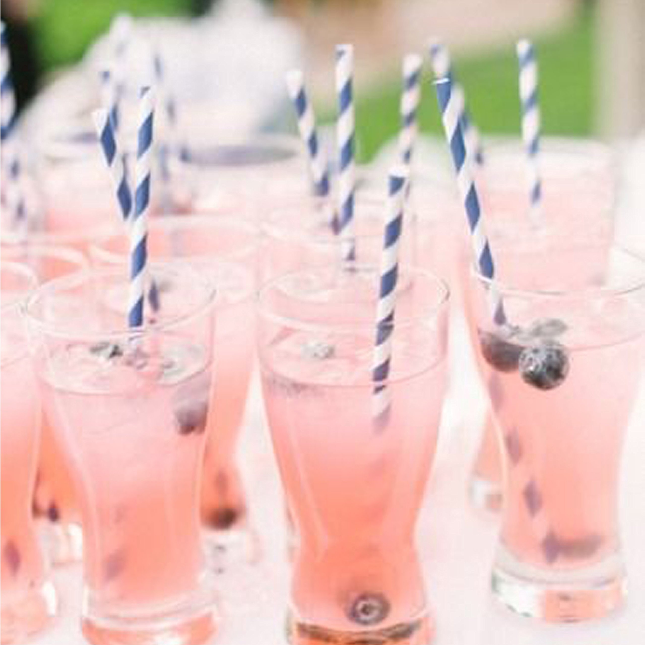 Outside the Box Papers Navy Blue and Gold Chevron and Stripe Paper Straws 7.75 Inches 100 Pack Navy Blue, Gold, White