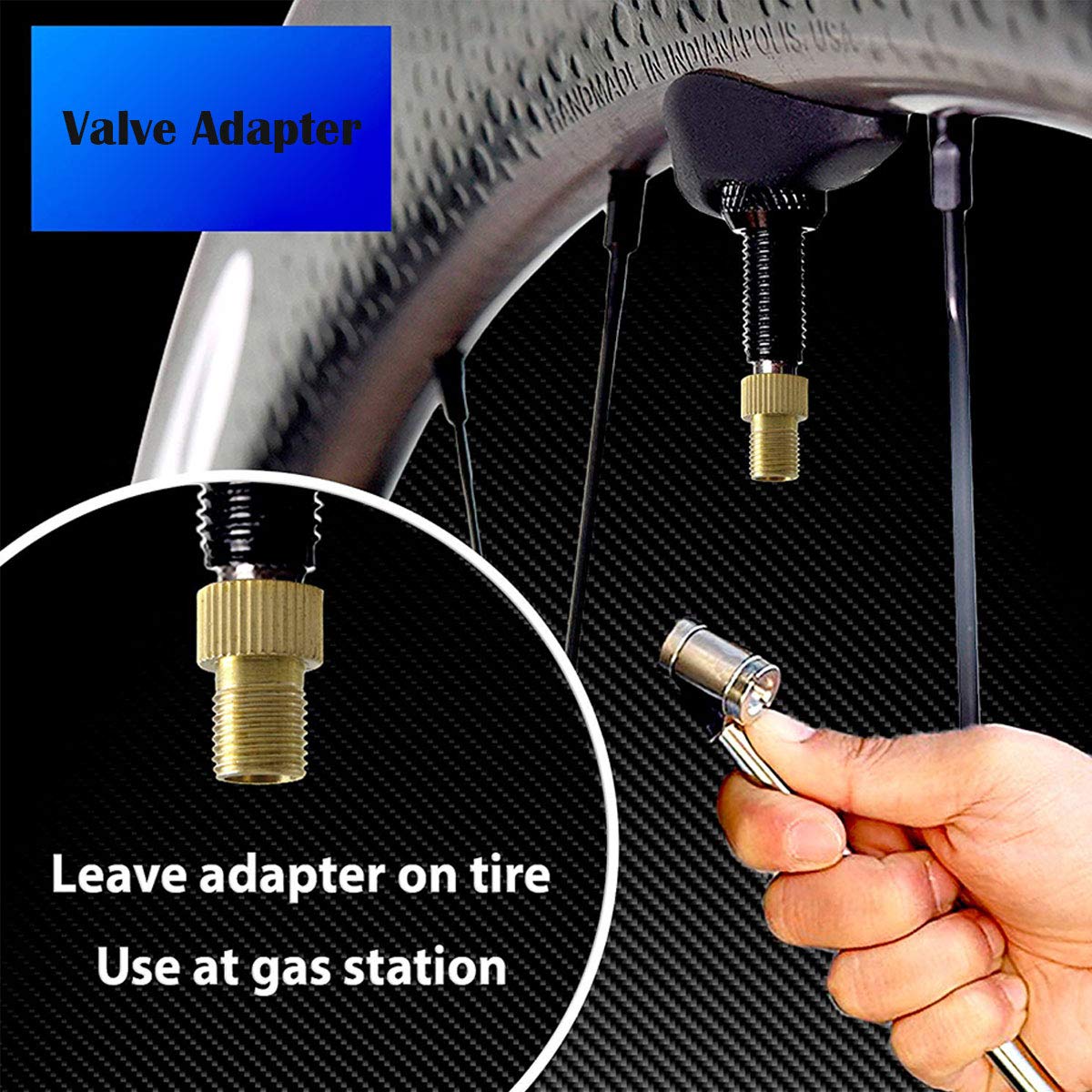 JieGuanG 4Pcs Brass Presta to Schrader Bike Valve Adaptor Adapter Converter