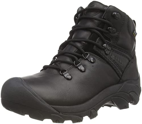 KEEN Women's Pyrenees Mid Height Waterproof Hiking Boots, Black/Legion Blue, 10.5