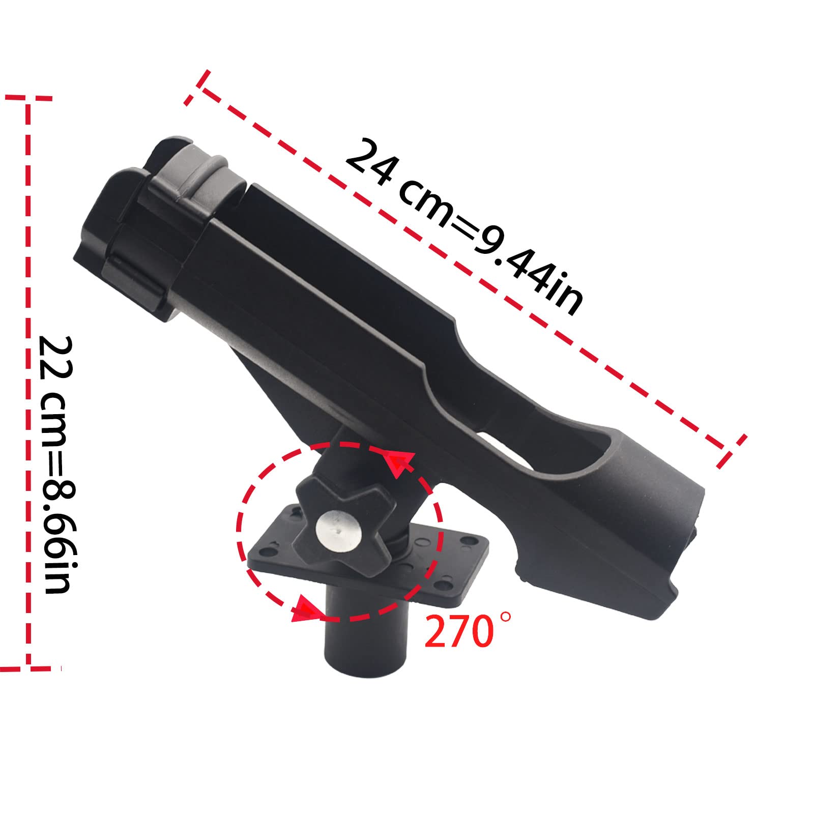 LINGUANG 2 Pack Kayak Canoe and Boats Fishing Rod Holder 360° Adjustable Swivel Side Mount Kits Tackle for Deck, Ground ,Wall , Rail Track