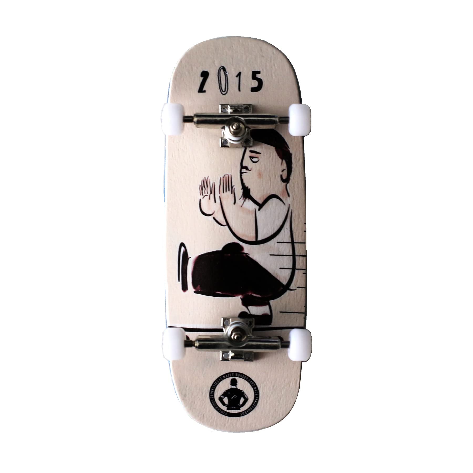 NOAHWOOD Wooden (35X97mm Deck) Fingerboards (Noah Team 10S PRO Hand Mould Made Short Nose Short Tail Deck)(+34mm Old School King Silvery Trucks)(+NW Handmade Logo PRO Wheels ii) (Millipede)