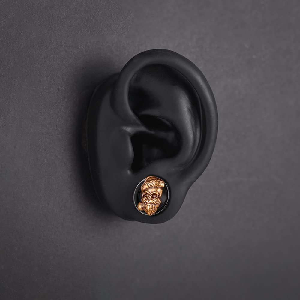 Merry Christmas Santa Claus Ear Gauges Piercing Double Flared Plugs and Tunnels, Elegant Ear Stretchers Earrings Expander.