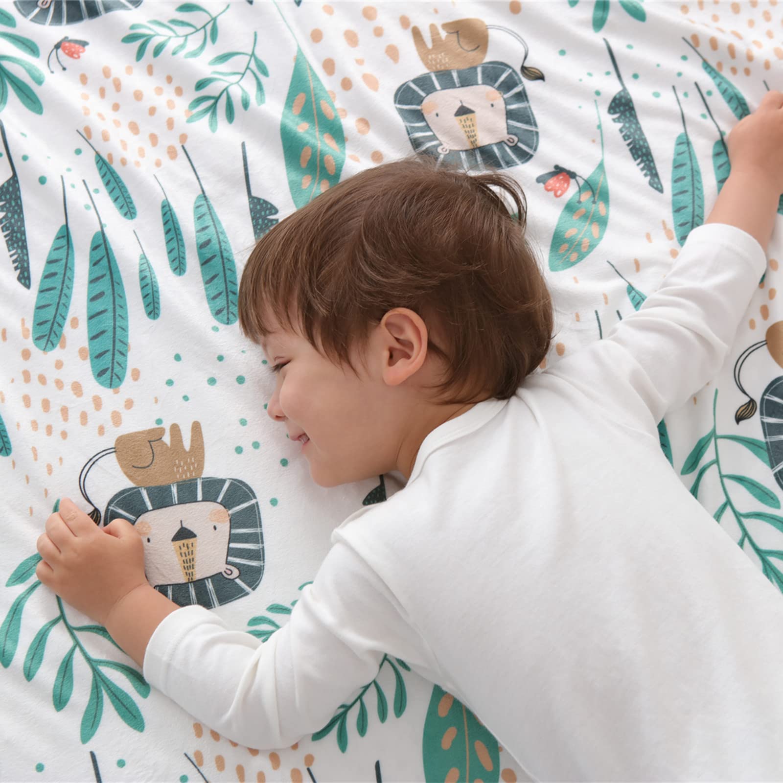 insular Baby Blanket for Boys Girls Soft Plush Minky with Dotted Backing, Double Layer Receiving Blanket for Stroller Crib Newborn Toddler Bed Blanket 42 x 30 in, Jungle Lion