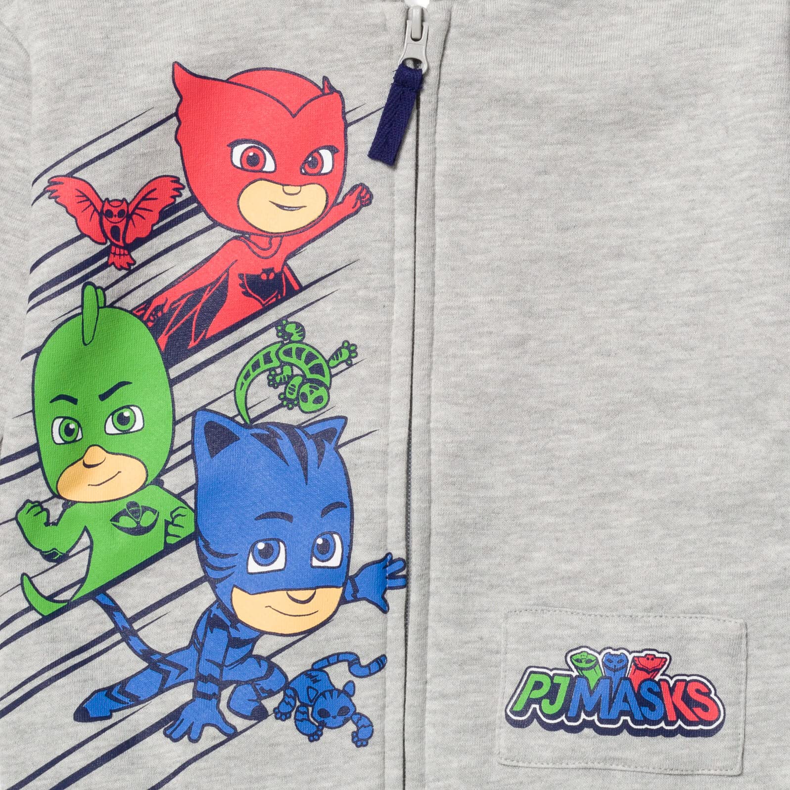 PJ Masks Catboy Owlette Gekko Little Boys Fleece Zip Up Hoodie Gray 7-8