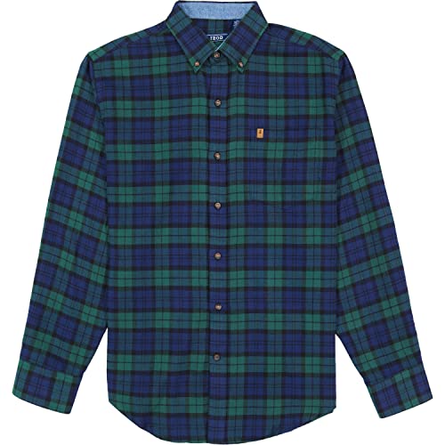IZOD Men's Stratton Flannel Long Sleeve Button Down Shirt, Sycamore, X-Large