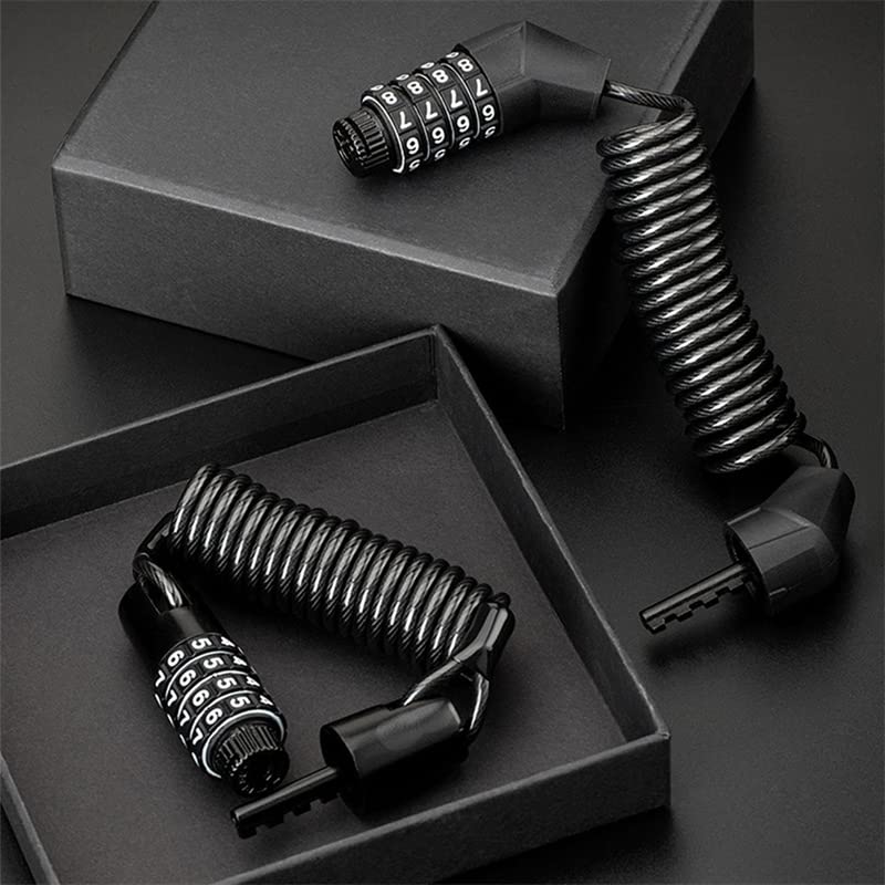 Mini Bicycle Cable Lock 4 Digit Helmet Lock Chain Backpack Password Lock Accessories Mini Cycling Combination Bicycle Cable Lock for Travel Luggage Locks Helmet Lock