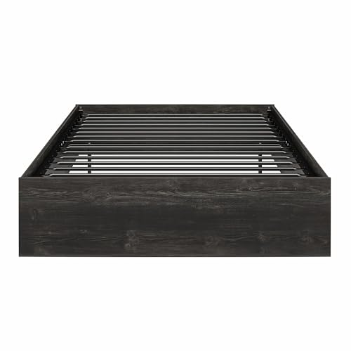 Signature Sleep Magnus Platform Bed Frame and Mattress Set, Twin, Black Oak