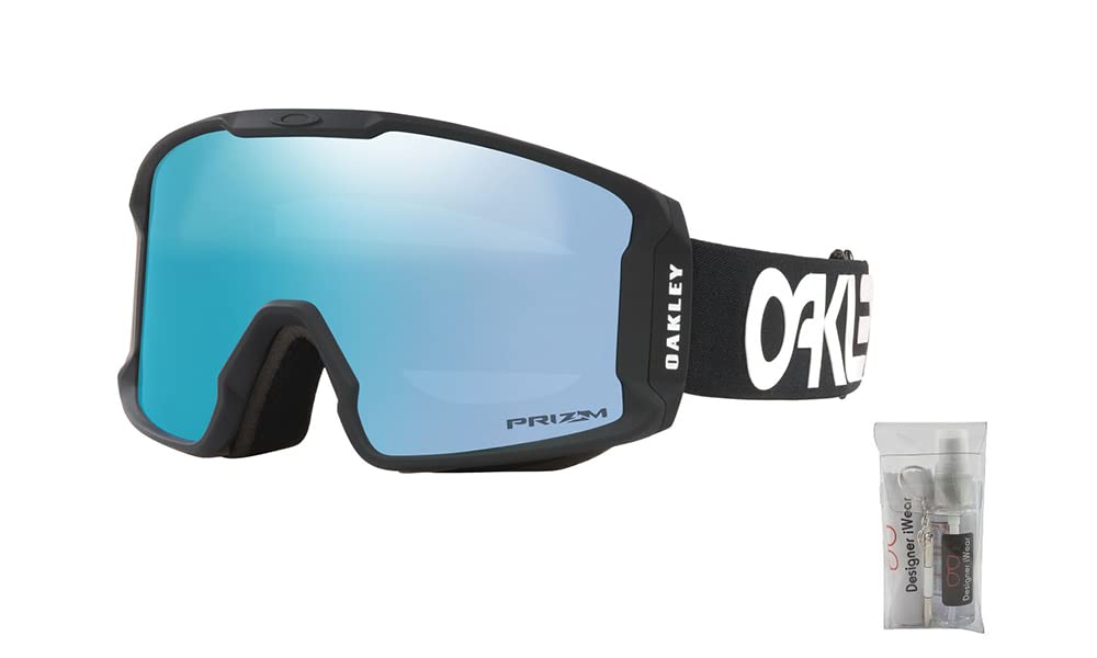Oakley Line Miner L OO7070 Black Blaze/Przm Torch Iridium Ski Goggles For Men For Women + BUNDLE with Designer iWear Eyewear Kit