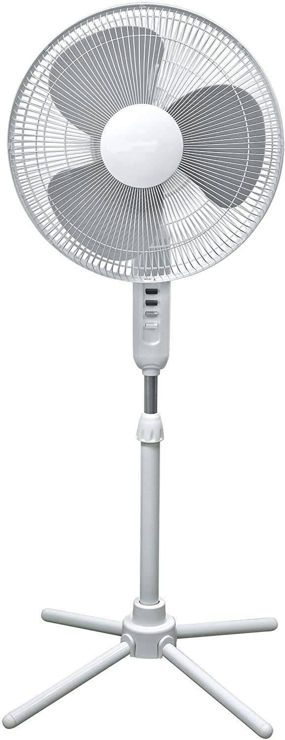 JOEY'Z 3-Speed 16-inch Oscillating Pedestal Stand Fan with Folding Base and Adjustable Height and Tilt