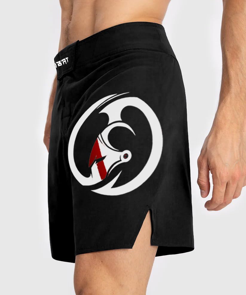 KOMBAT USA Men's MMA Shorts β Baseline Grappling & Fight Shorts | Athletic Shorts | Muay Thai BJJ Training Jiu Jitsu No Gi (as1, Alpha, x_l, Regular, Regular, Black)