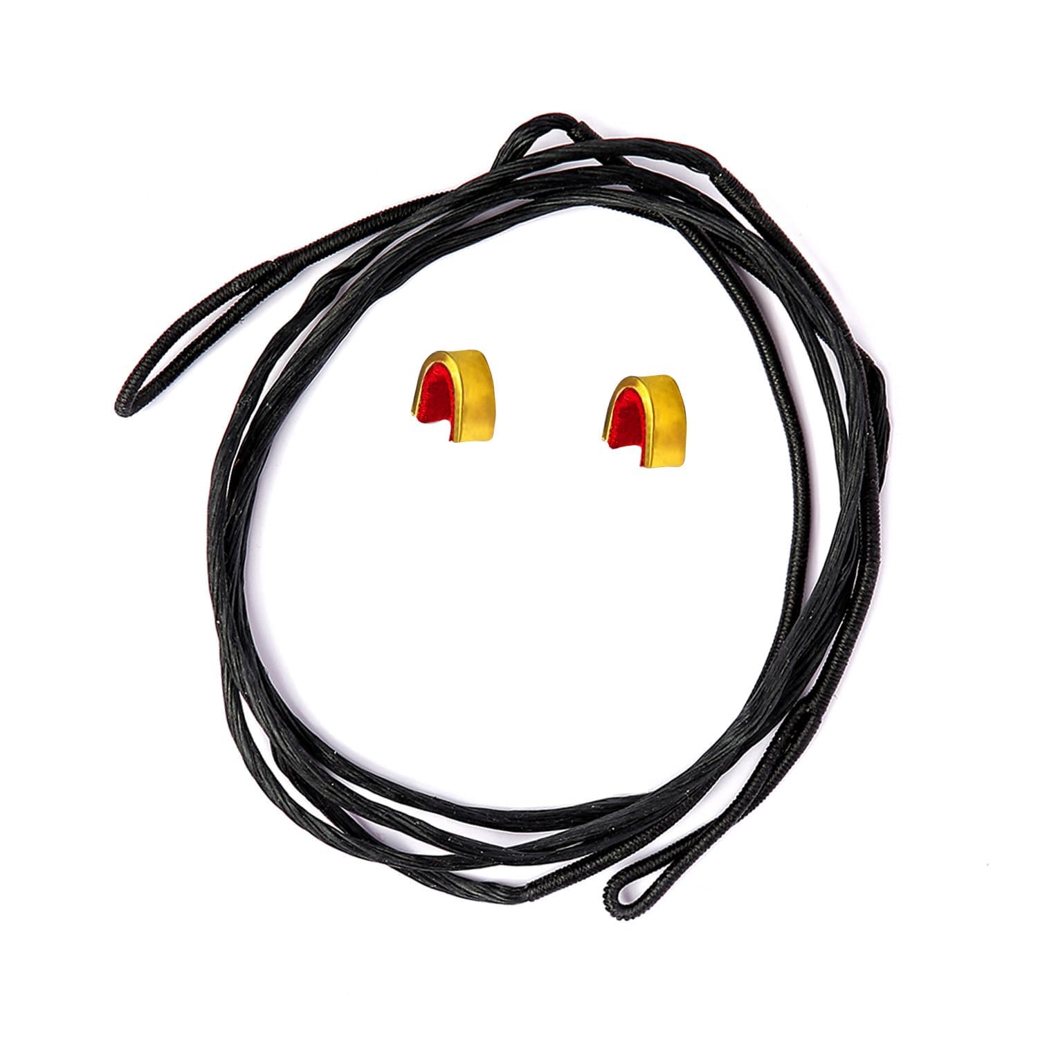 Lightning Archery Dacron Bow String with 2 Brass Nocks for Longbow Traditional Recurve Bow Replacement Bowstring 60"-14Strands