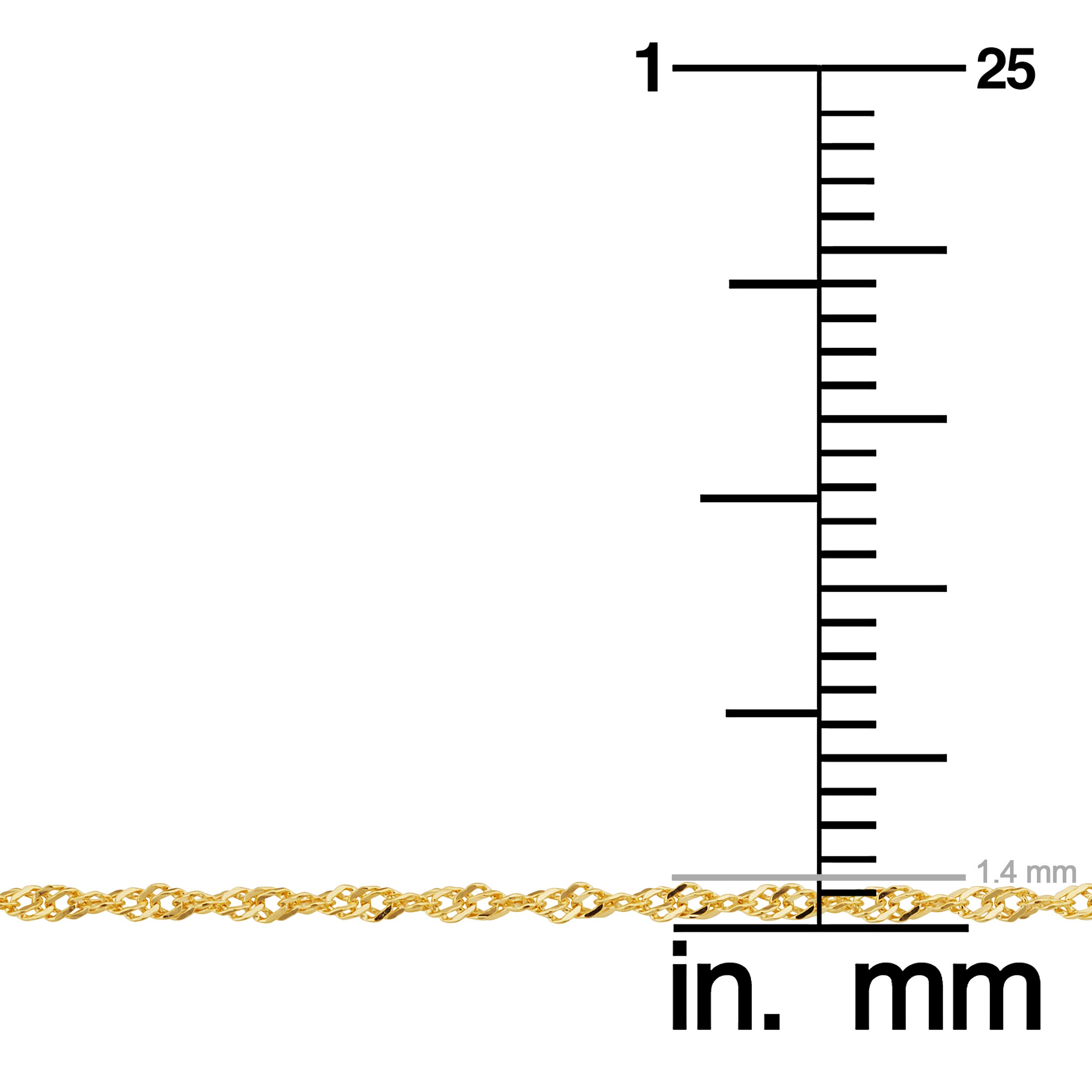 Kooljewelry 14k Yellow Gold Filled Singapore Chain Pendant Necklace (1.4 mm, 18 inch)