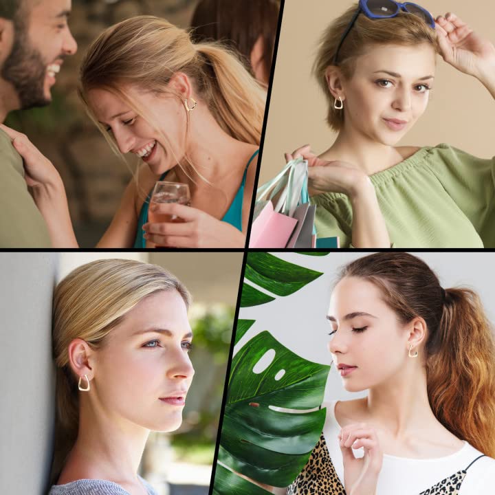 Konikit U-shaped Golden Color Earrings for Women, Golden Earrings for Women