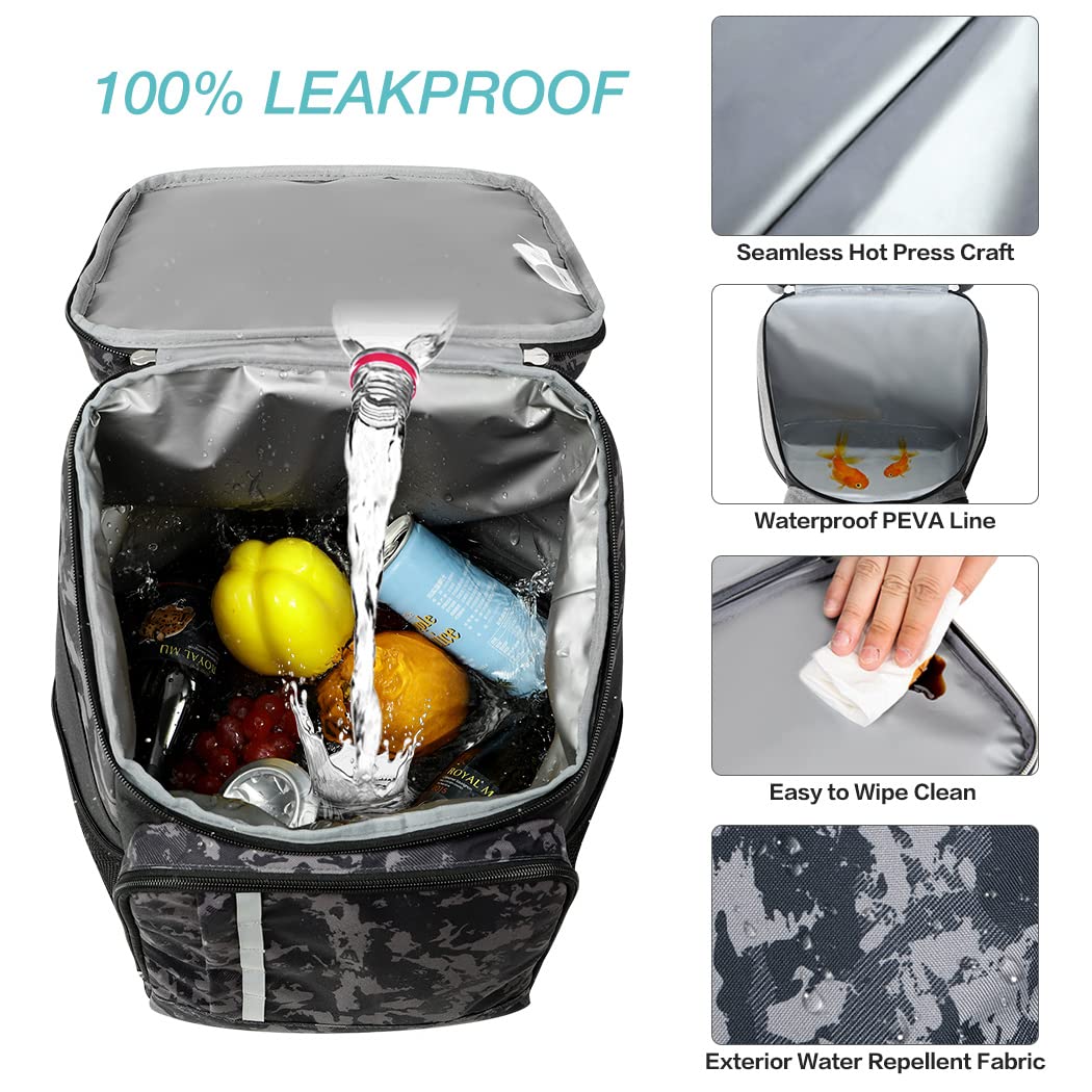 Lekesky Backpack Cooler Insulated Leak Proof Cooler Backpack for Men and Women Backpacks Cooler 40 Cans, Camo