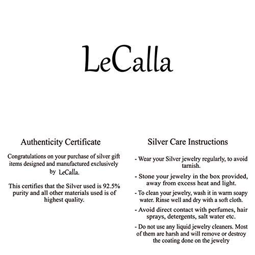 LeCalla 925 Sterling Silver Italian Bead Station Cable Chain Necklace for Women 18 Inches