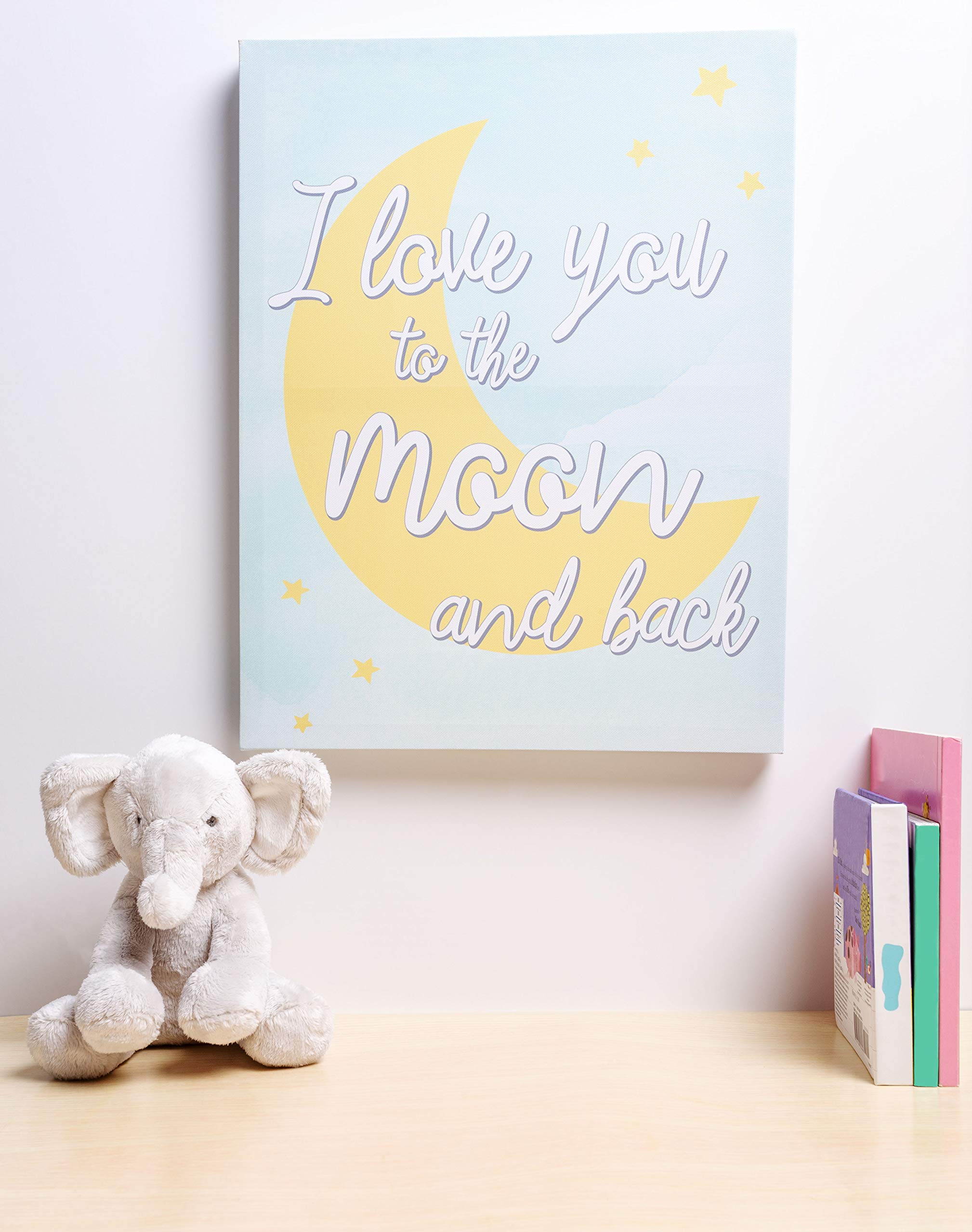 Kate & Milo I Love You to The Moon & Back Canvas Wall Art, Art Nursery Décor, Baby Gift