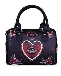 Liquorbrand Innervision Bowler Round Bag Womens Satchel Heart Eye Handbag Purse