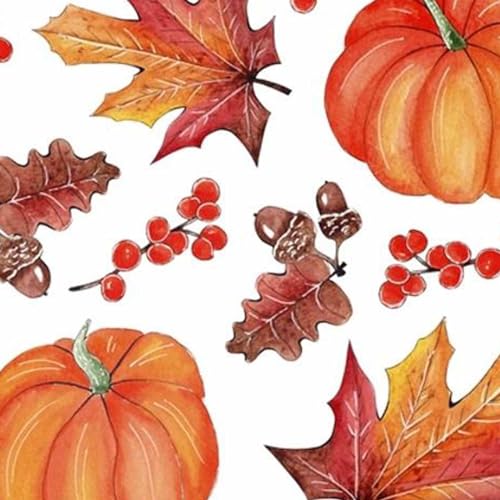 InterestPrint Thanksgiving Orange Pumpkins Gift Wrapping Paper Roll for Christmas Decorations Them Party Decor, DIY 1 Piece