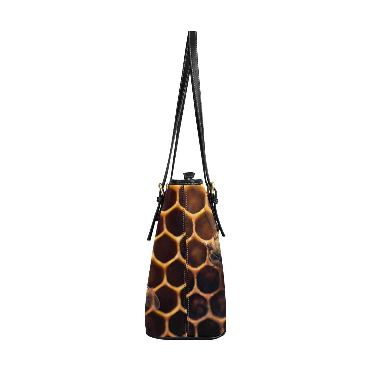 InterestPrint Womens Tote Bags PU Leather Work School Travel and Shopping Honey Bee