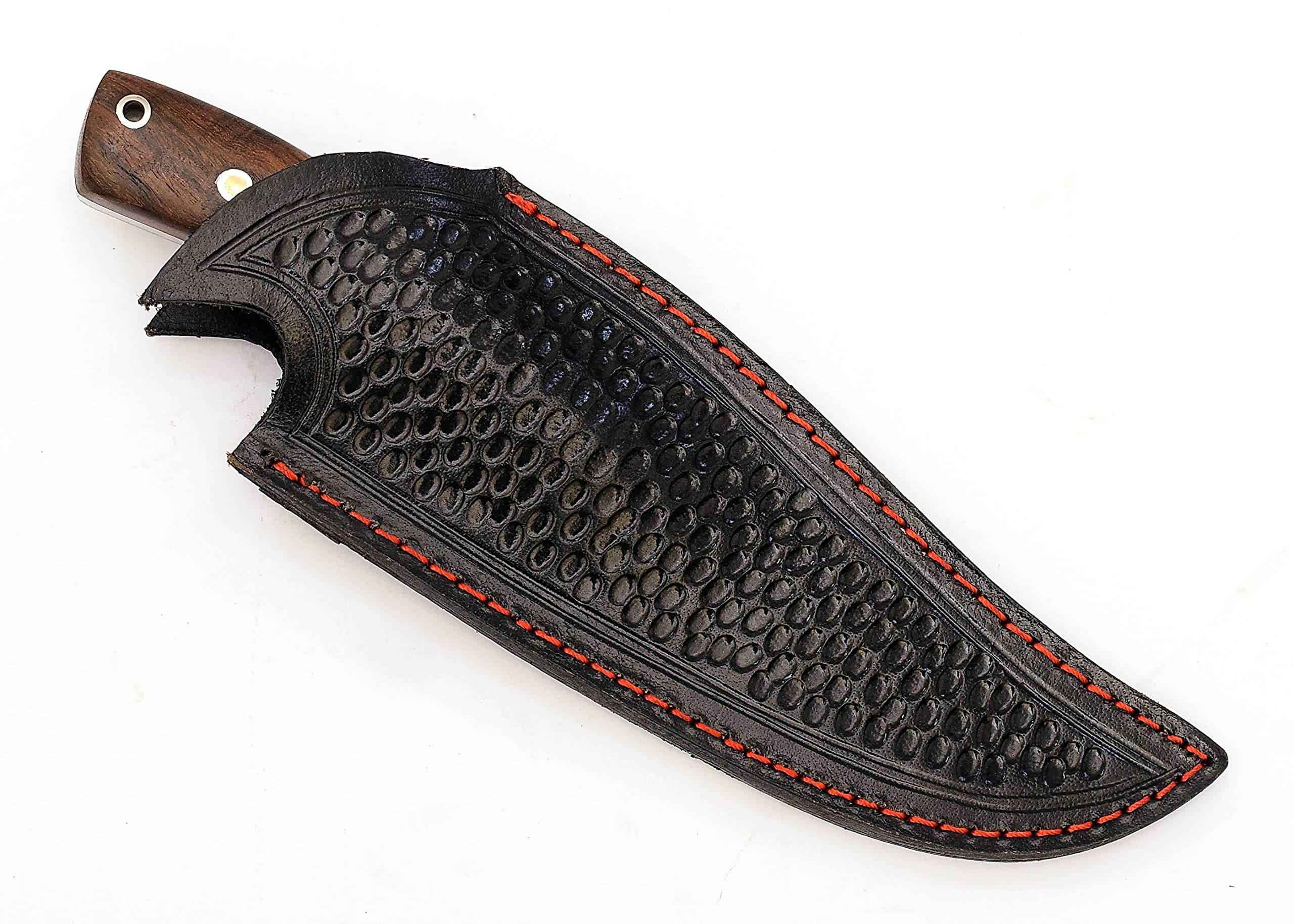 LTQSA 9inch Custom Handmade Damascus blade knife/Fixed blade knife with sheath/Fixed Blade Knives/Skinning Knives/Hunting Knives/EDC Knives (Brown)