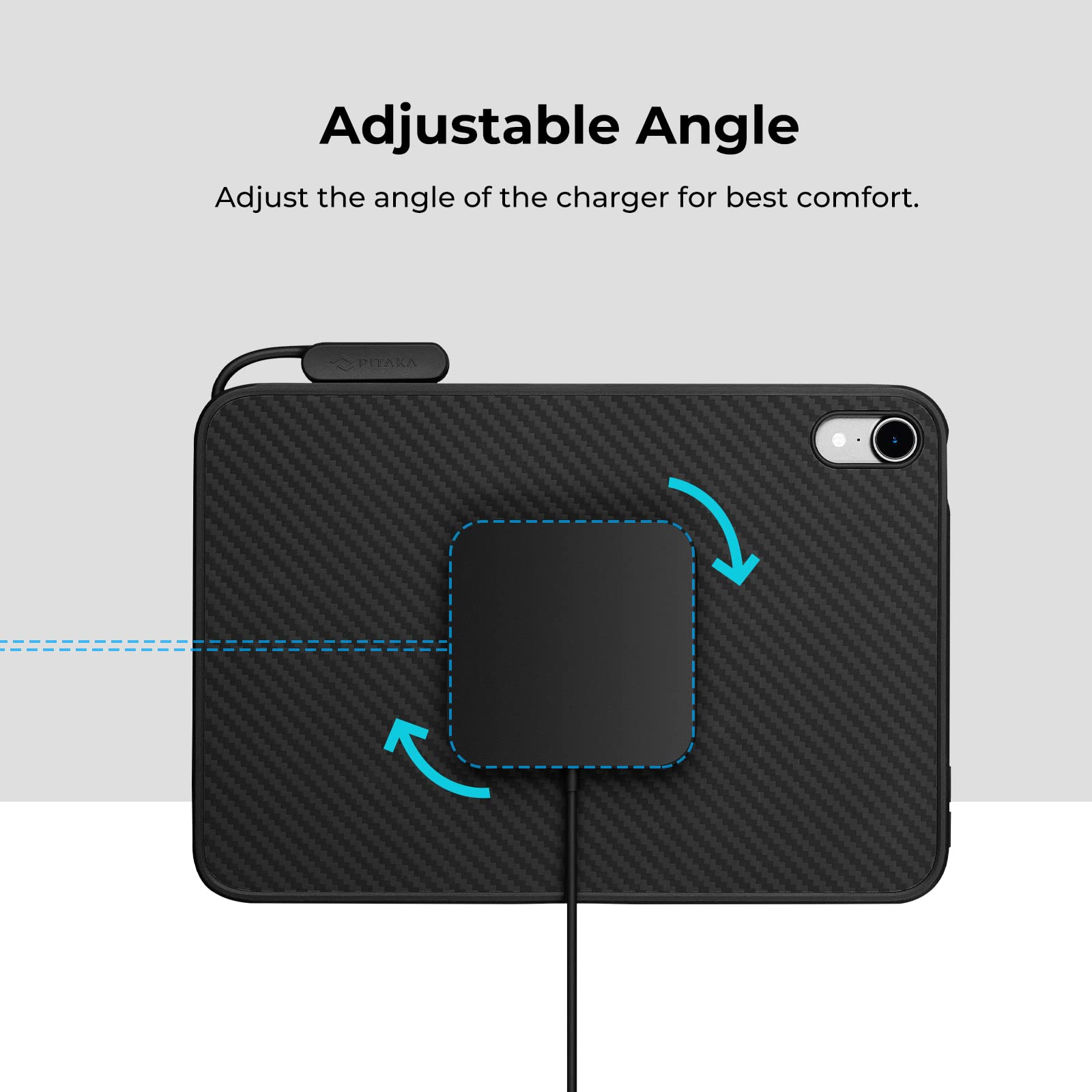 PITAKA iPad Mini 6 Case, Magnetic Wireless-Like Charging Case and Charger for 2021 iPad Mini 6 [MagEZ Case Pro] Protective Shockproof Case, Support Apple Pencil 2 Charging, 1500D Aramid Fiber