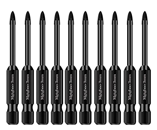 Mgtgbao 8PC Concrete Drill Bit Set,10pc 3mmMasonry Drill Bits for Tile,Brick, Plastic and Wood,Tungsten Carbide Tip Best for Wall Mirror and Ceramic Tile on Concrete and Brick Wall